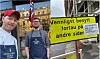 Lappen på skiltet uttrykker en stille protest fra butikkdriveren i ...